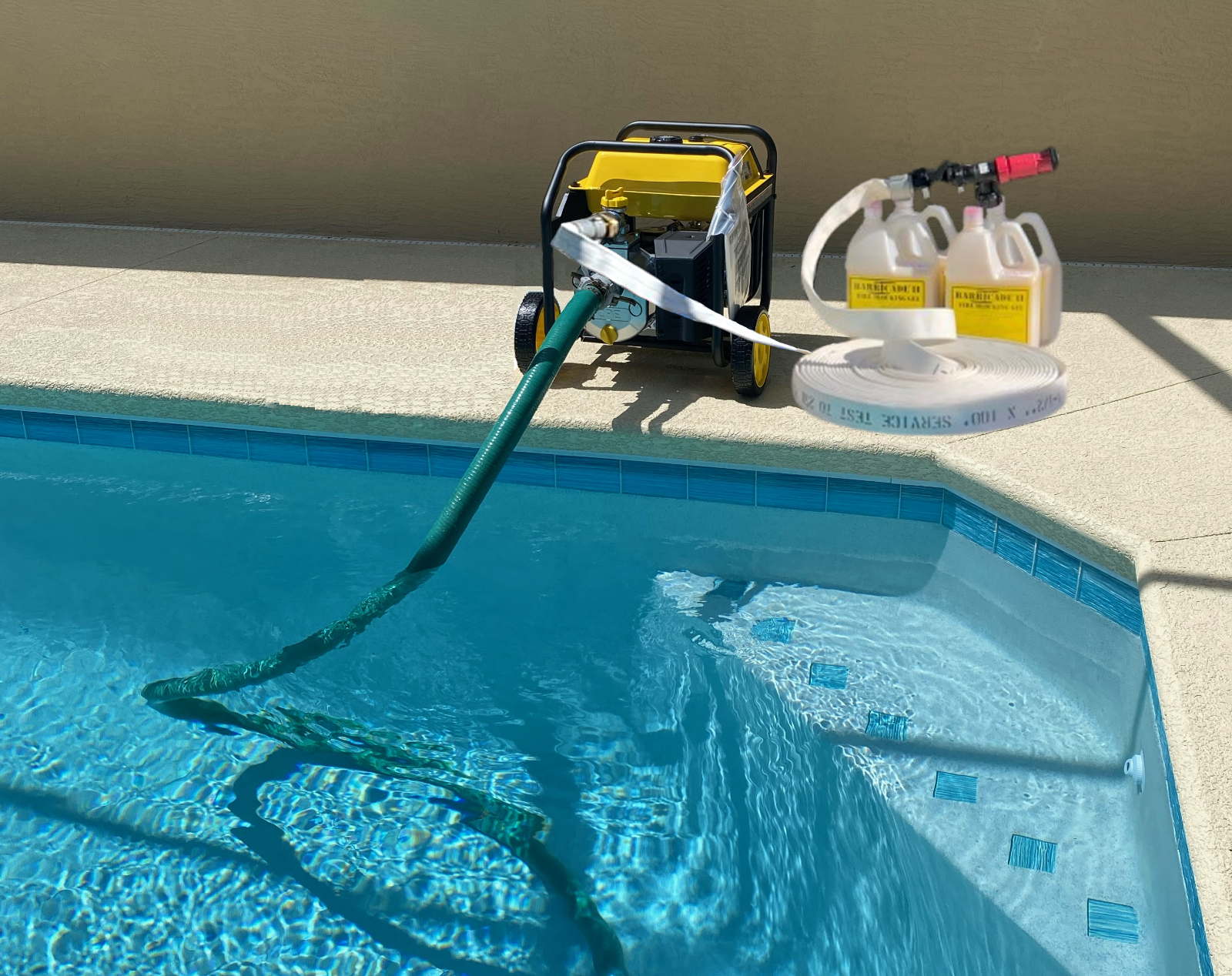 Portable Barricade Fire Gel Home Wildfire Pump and Hose Package San ...