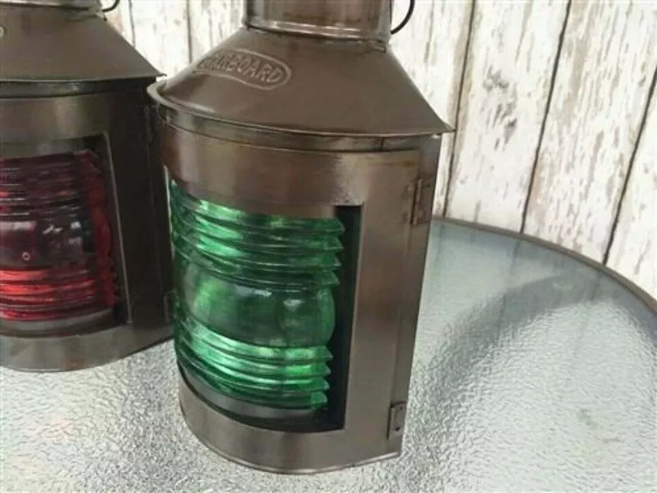Vintage Nautical Metal Port Lantern & Star Bord Lantern Set Of 2 Ship ...