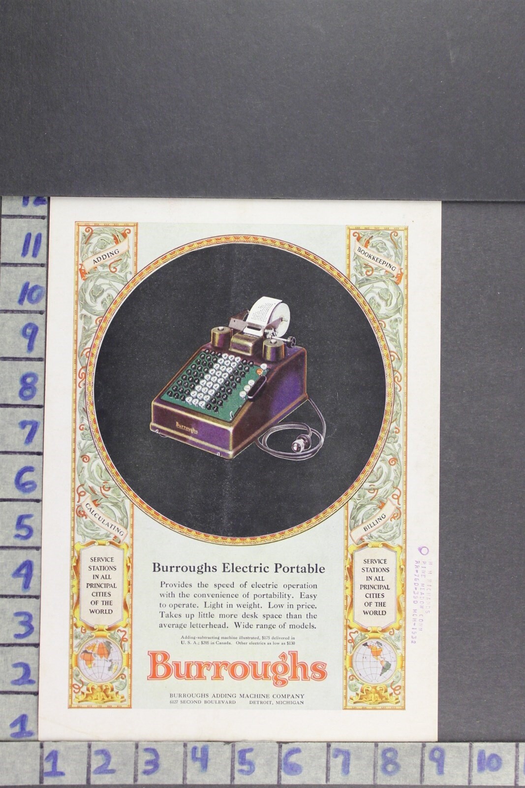 C1920 BURROUGHS ELECTRIC PORTABLE ADDING MACHINE CALCULATOR AD ZL071 | eBay