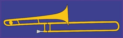 7.25in x 2.125in Blue Trombone Bumper Sticker Car Truck Vehicle Bumper ...