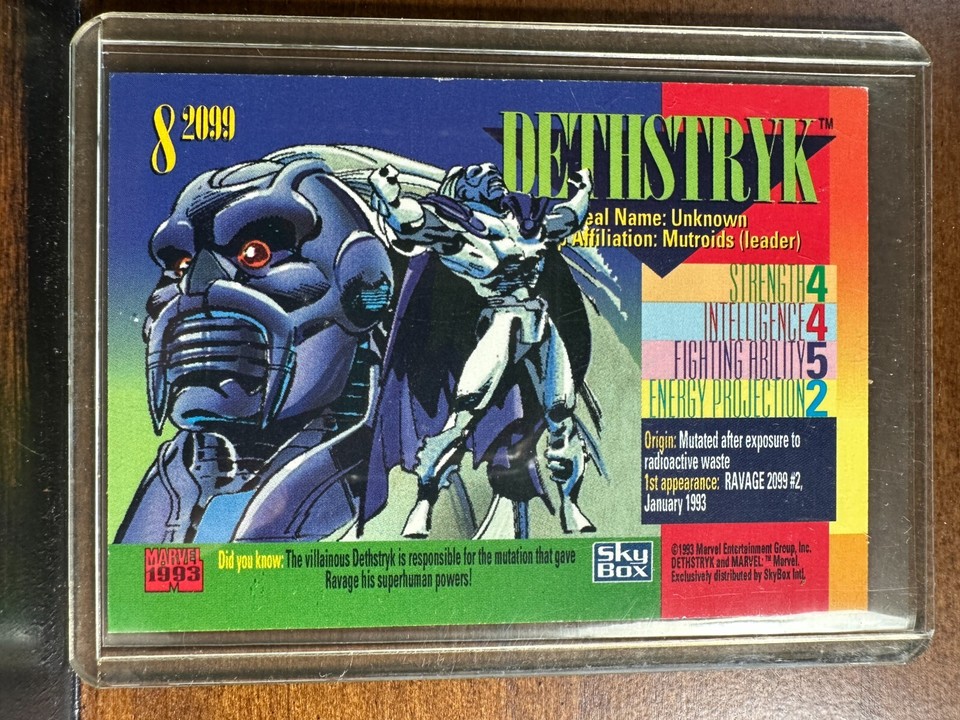 Marvel 1993 Skybox Series 4 Dethstryk 2099 Red Foil Insert Card #8 ...