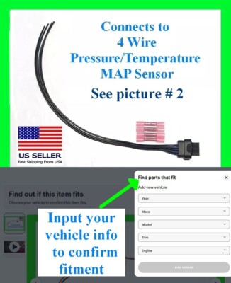 fits Ford Chevy BMW VW MAP Sensor Manifold Pressure Temperature ...