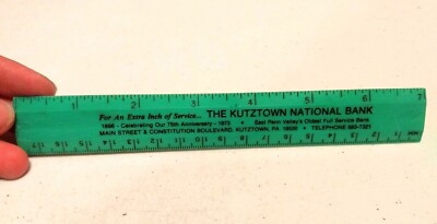 Vintage The Kutztown PA National Bank Advertising Ruler | eBay