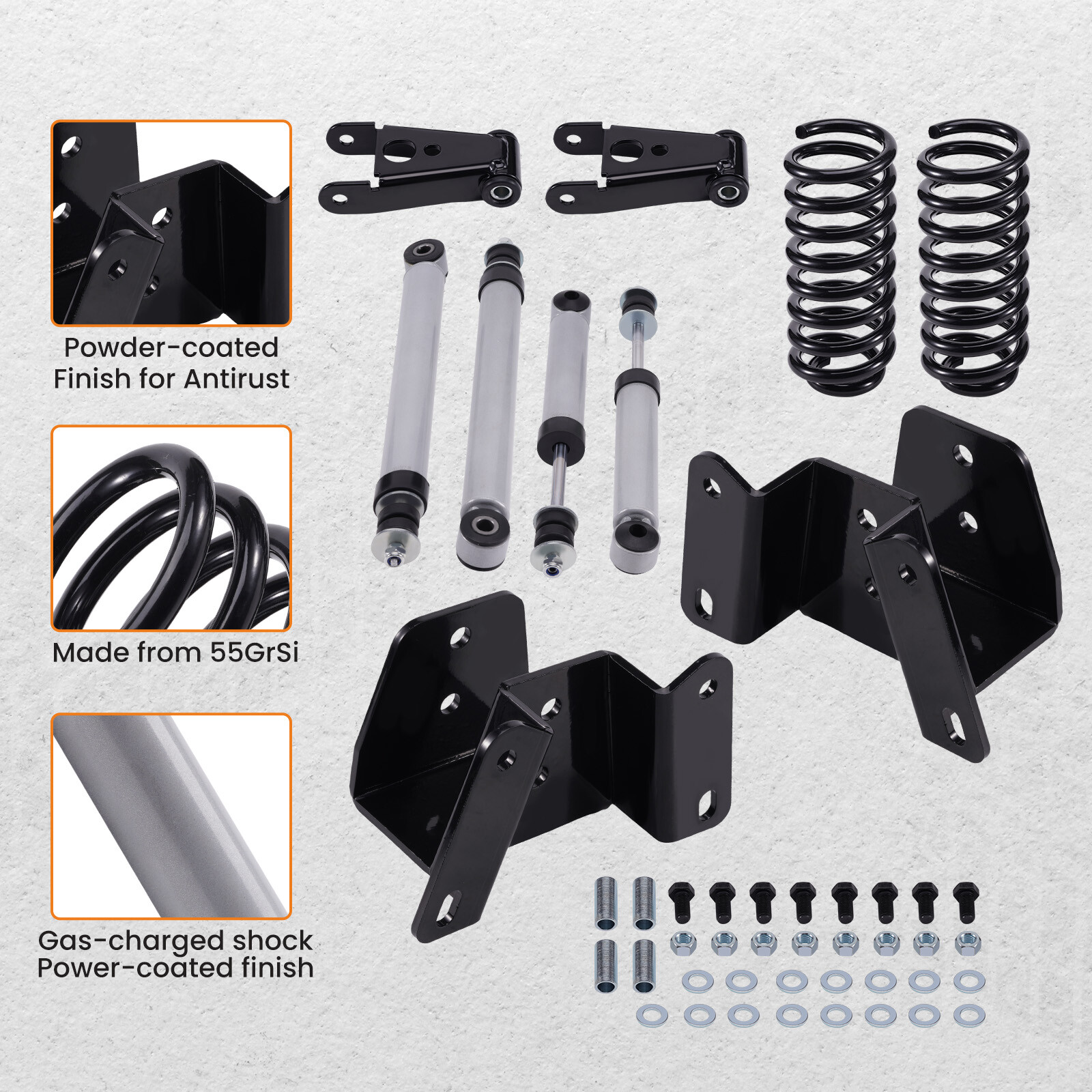 3" Drop Lowering Springs 4" Shackles Hangers Shocks Kit For Ford F100 ...