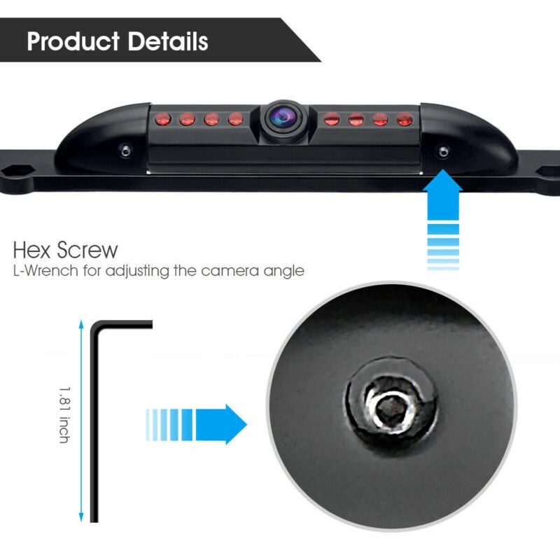 License Plate Metal Frame Rear View Backup Camera CMOS Night Vision HD ...