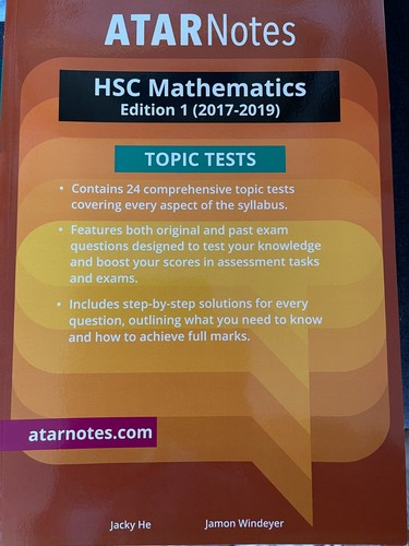 Atar Notes Hsc Mathematics Edition 1 2017-2019 Topic Tests | eBay Australia