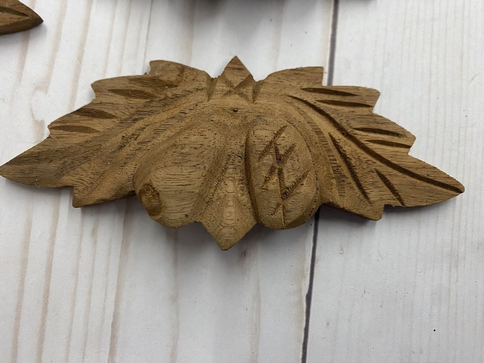 Victorian Vintage Fruit And Nut Wood Carved Drawer Pulls 5 3/8” *Read ...