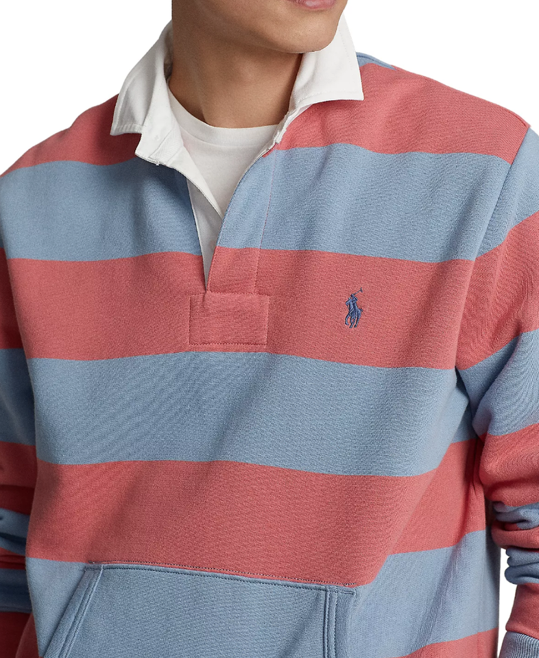 Polo Ralph Lauren Multi-Bold Striped Hybrid Fleece Rugby Shirt Sweater ...