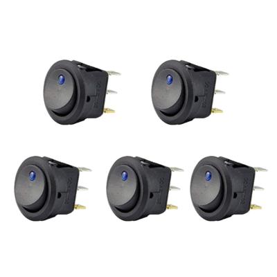 5x 12V 20A Car Truck Round Rocker Toggle LED Switch RED LED SPST On-off ...