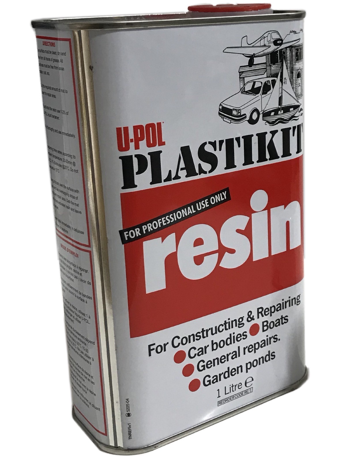 U-POL RE/1 PLASTKIT Fibreglass Resin & Activator 1.02L KIT UPOL Fibre ...