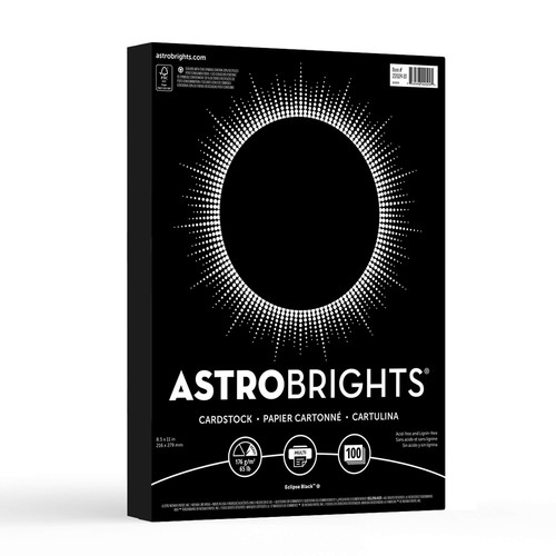 Astrobrights Color Cardstock, 65 lb Cover Weight, 8.5 x 11, Eclipse ...