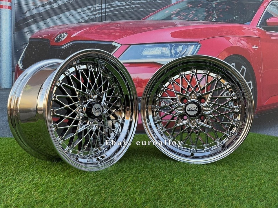 4x15" 4x100 SSR Mesh Formule Style Chrome Wheels: Fits For Nissan ...