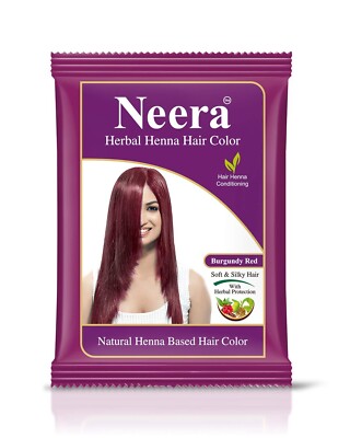 Neera Herbal Natural Burgundy Red Henna Hair Color 15 GRM Pack(Pack of ...