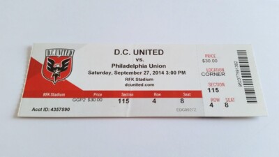 used ticket DC UNITED - PHILADELPHIA UNION 27.09.2014 | eBay