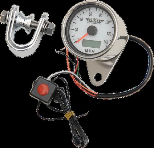 DS MPH Polished White Face Mini Speedo w Odo Electra Glide Police 99-03 ...