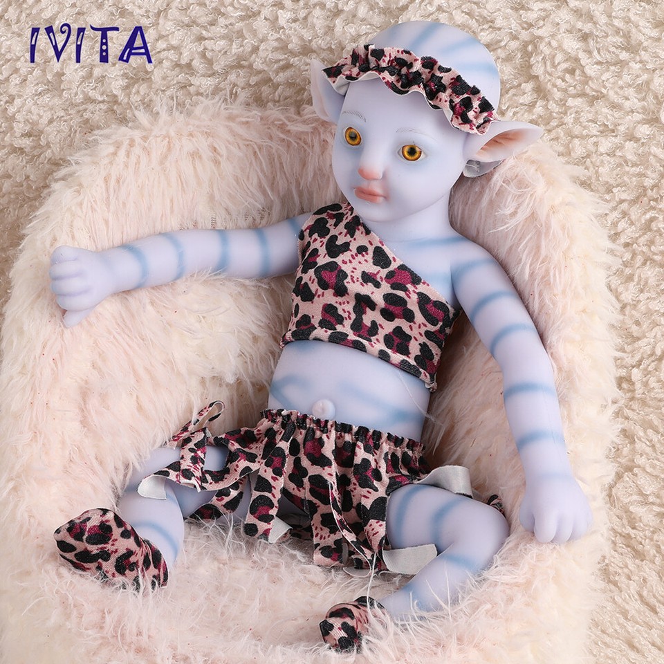 IVITA 17''Avatar Fairy Girl Doll Full Silicone Floppy Avatar Doll Kids ...