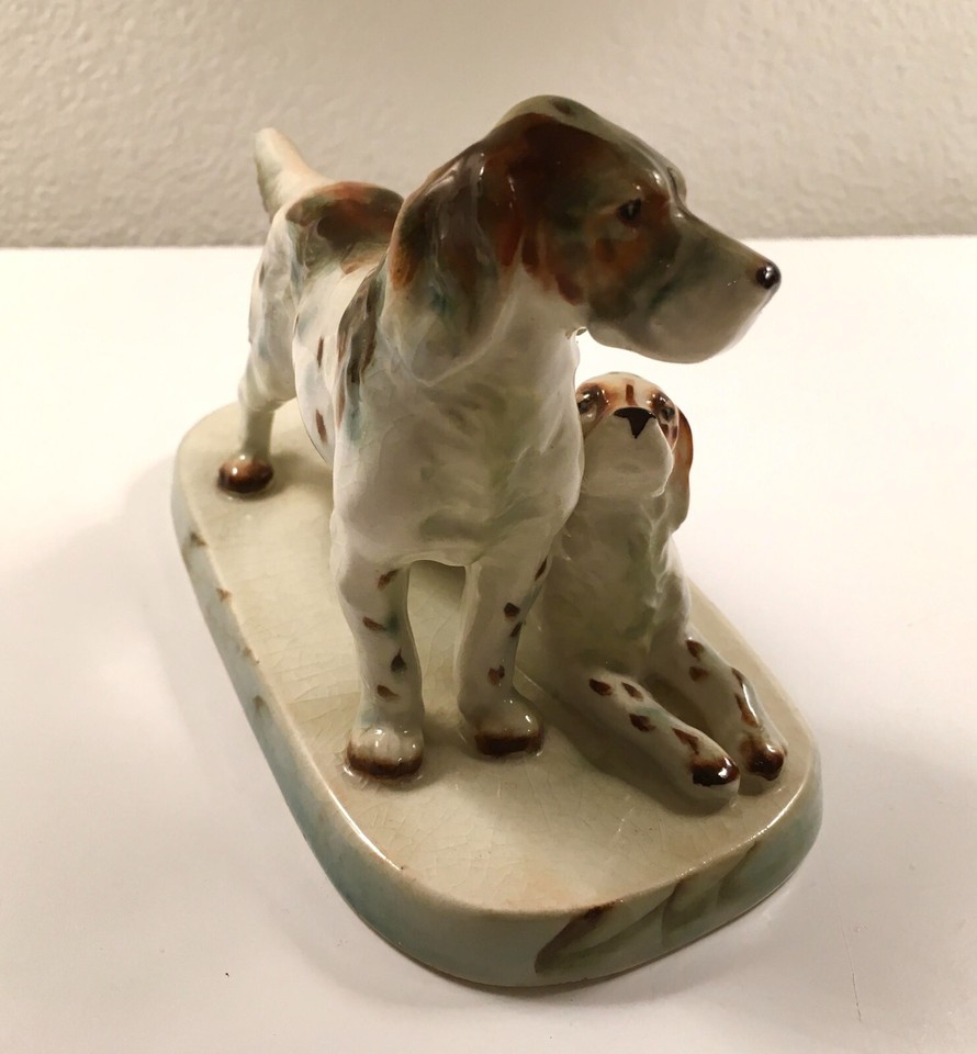 English Setter & Puppy Ceramic Figurine by Toyo Co. Occupied Japan ~ Lovely! | eBay