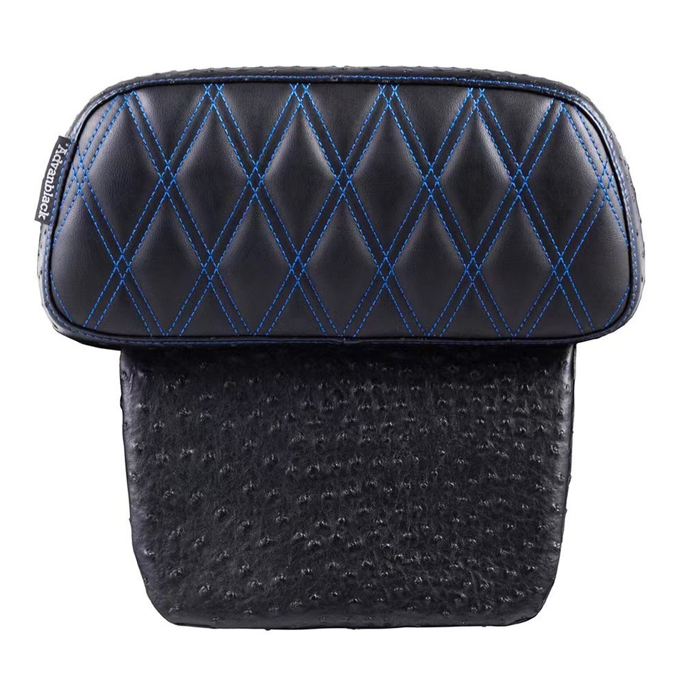 Advanblack Blue Stitching Raptor Small Backrest Pad For Harley Touring ...