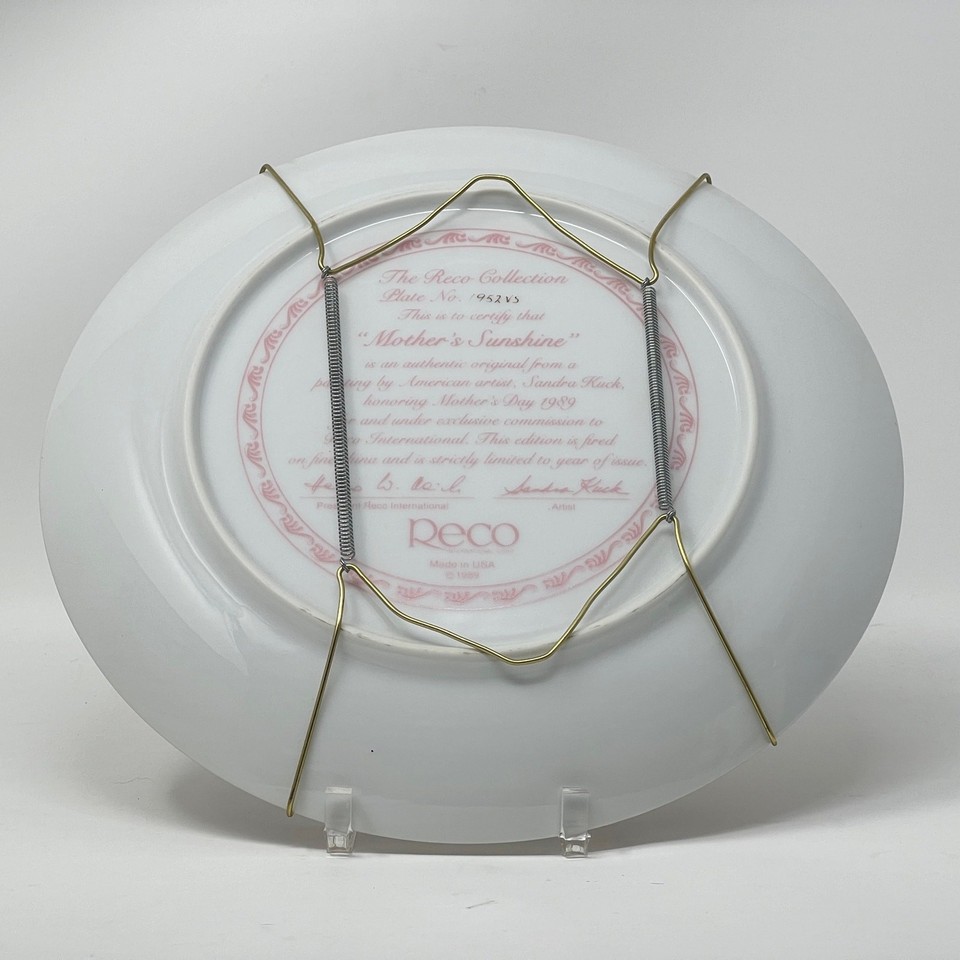 The Reco Collection 1989 Mother's Day Plate "Mother's Sunshine" by ...