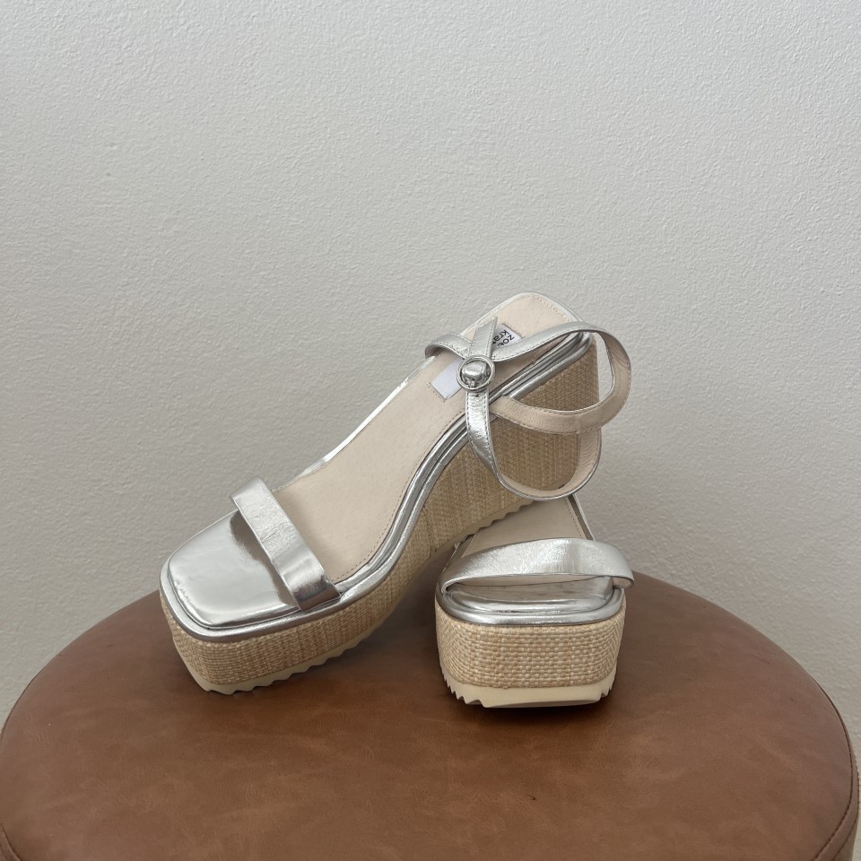 Zoe Kratzmann Clamour Silver Platform Espadrille Wedge Heel EU38US7.5 ...