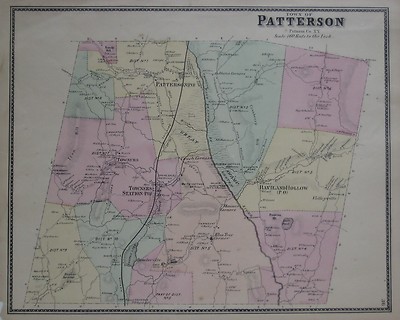 Original 1867 Croton River Map PATTERSON Putnam County New York Harlem ...