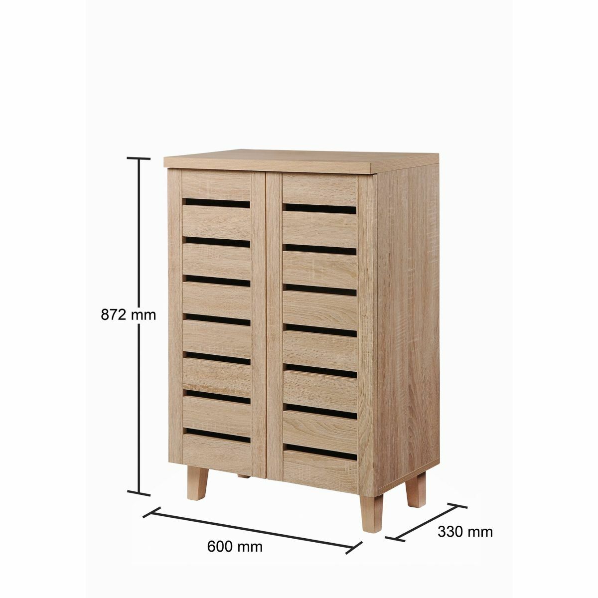 TAD | Sonoma Oak 4 Tier 2 Doors Shoe Storage Cabinet Cupboard Stand ...