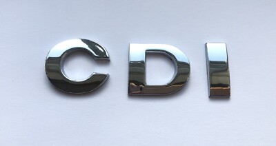 Chrome Full Metal 3D Self-adhesive Car Letter badge emblem sticker ...