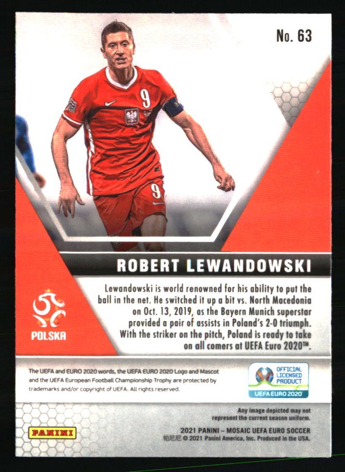 Robert Lewandowski 2021 Panini Mosaic UEFA EURO #63 SOCCER Card | eBay
