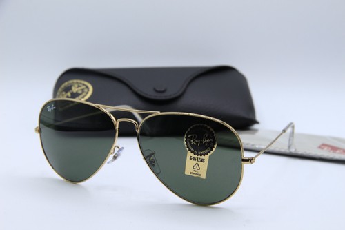 NEW RAY-BAN RB 3025 L2840 GOLD G-15 LENS AUTHENTIC SUNGLASSES W/CASE 62 ...
