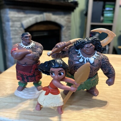 Moana Maui Chief Tui Figures Lot Of 3 From Jakks Toys | eBay