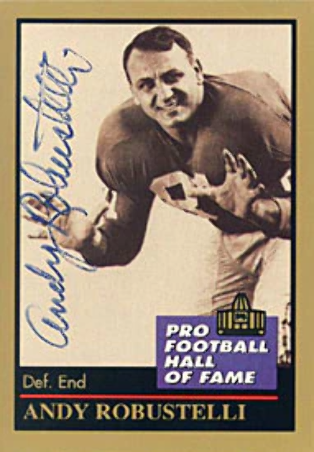 Andy Robustelli Autographed 1991 ENOR Pro Football Hall of Fame Card | eBay