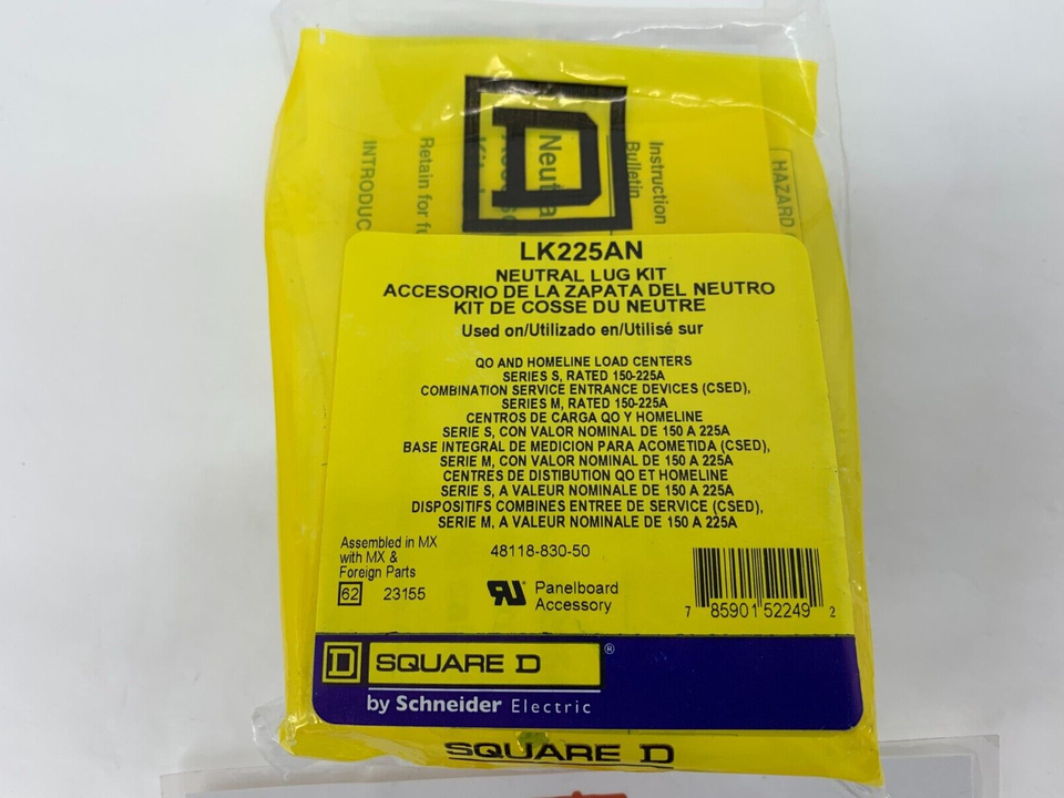 Square D LK225AN Neutral Lug Kit 150A-225A For QO & Homeline Load ...