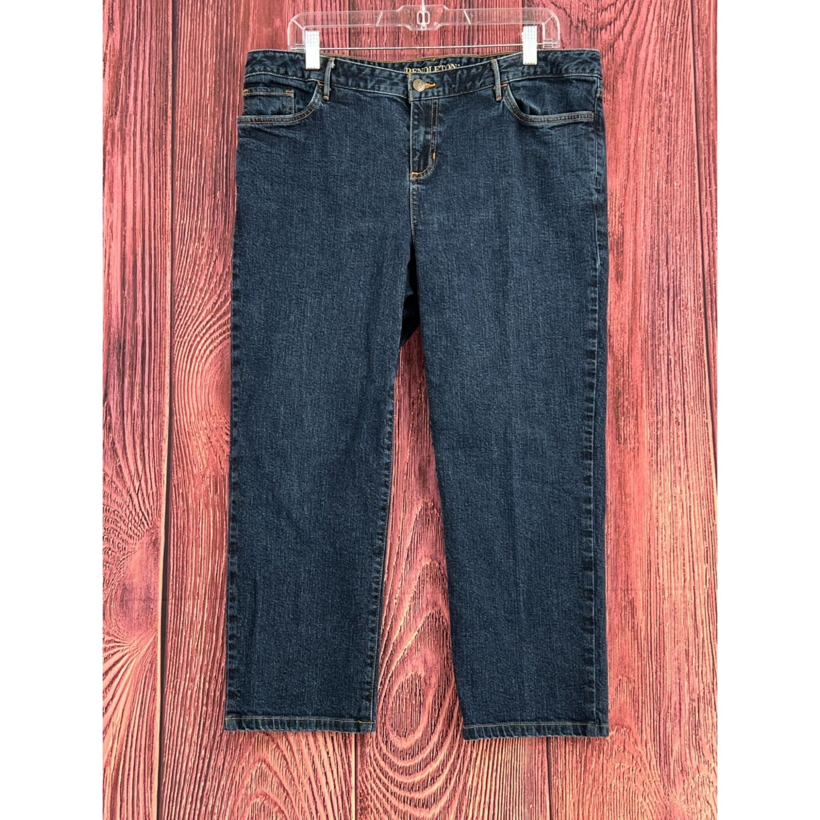 Pendleton Straight Leg Jeans Women's Size 18 Petite Blue Dark Wash ...