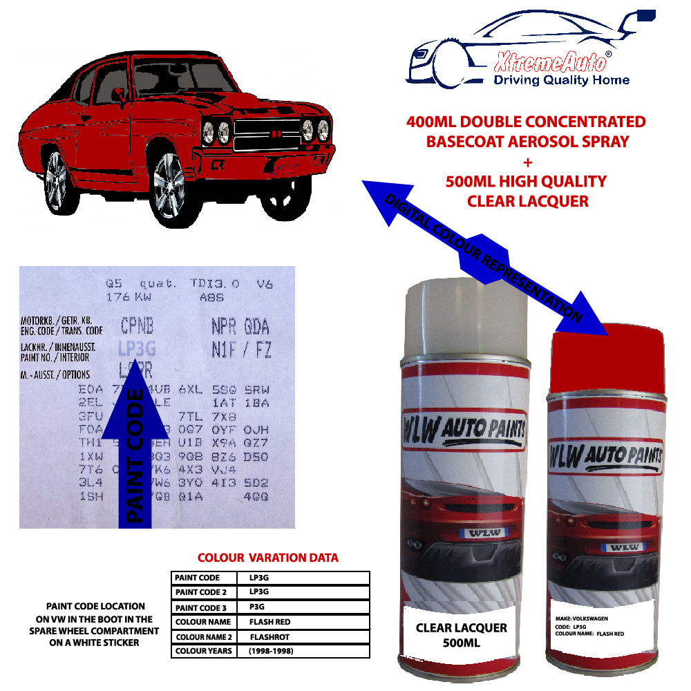 FOR VW FOR VW aerosol Spray Paint FLASH RED,LP3G,P3G Red | eBay UK