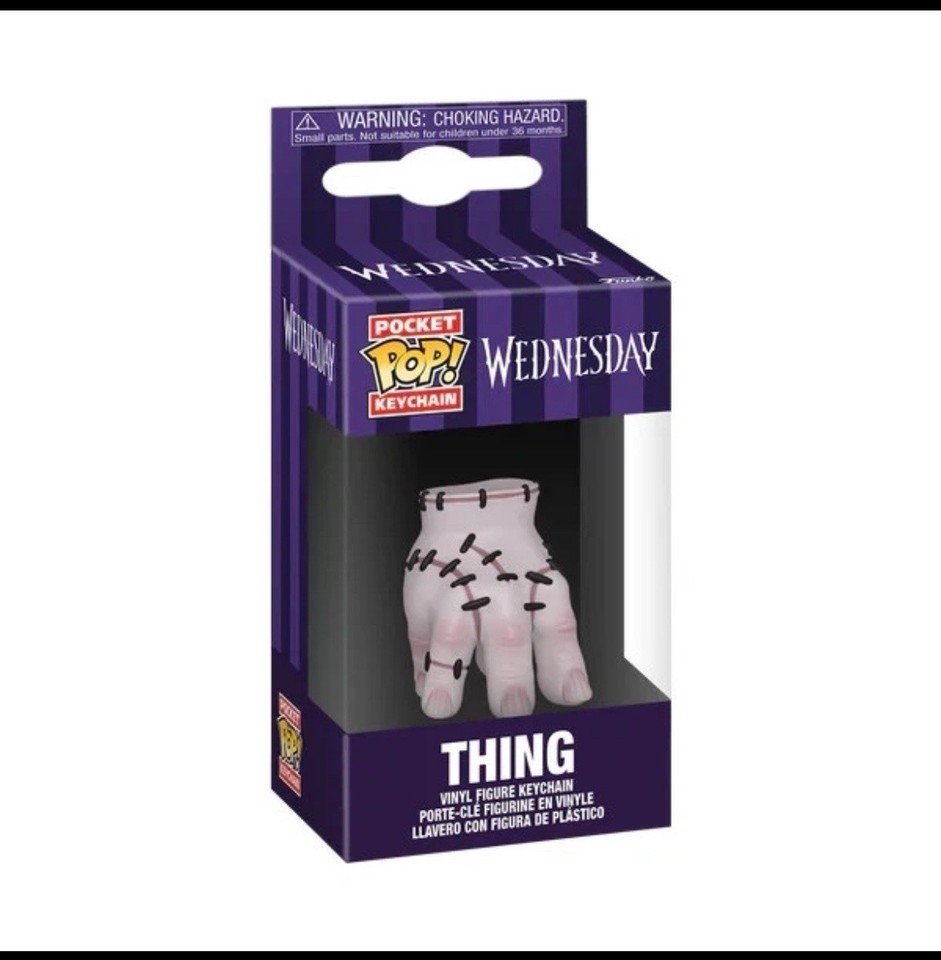 WEDNESDAY ADDAMS AND THING - WEDNESDAY POP! KEYCHAIN | eBay UK
