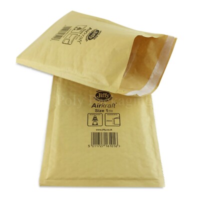 JIFFY GOLD ENVELOPES 170x245mm(Size 1)Padded Mailing Bags Large letter ...