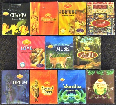 CHOOSE SCENT SAC Sandesh Incense Cones Insence Box Stick Lucky Floral ...