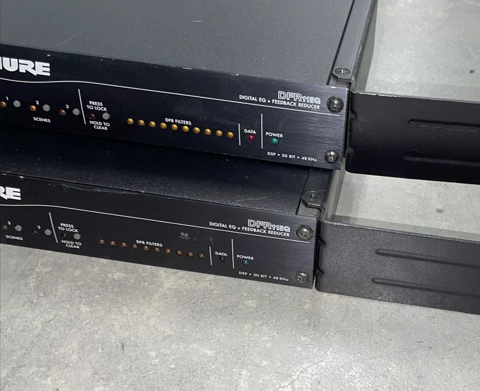 LOT OF(2) Shure DFR11EQ Digital EQ Equilizer + Feedback Reducer Rack ...