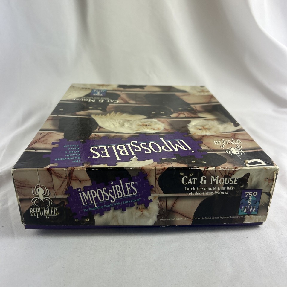 Bepuzzled Impossibles Puzzle CAT AND MOUSE 750 Pieces Borderless Extra ...