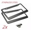 2Pcs Black Metal License Plate Frame Tag Cover Screw Caps Stainless ...