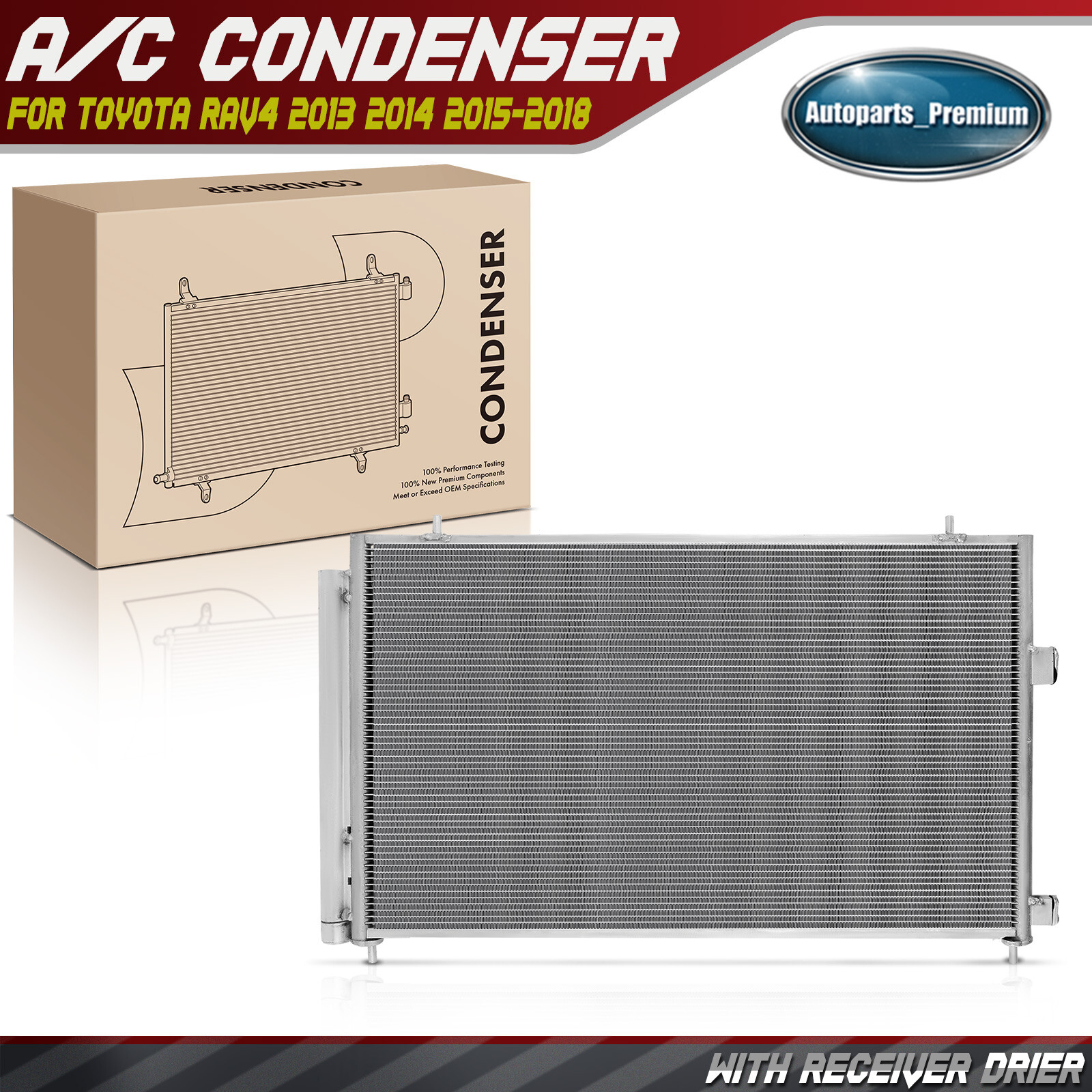 A/C Condenser Parallel Flow with Drier & Bracket for Toyota RAV4 2013 ...