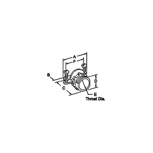 Bridgeport Fittings 650-DC2, 3/8", Die-Cast, 2-Screw, Cable Connector ...
