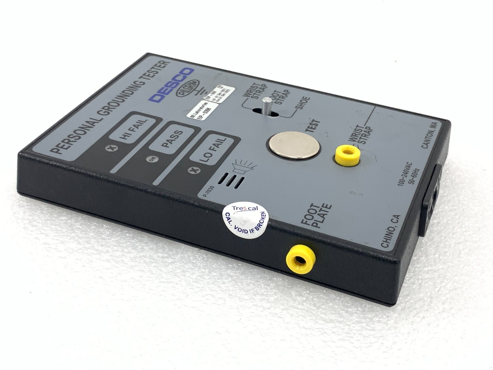 DESCO PILGRIM SYSTEMS MRT 98280 PERSONAL GROUNDING TESTER 120VAC NO ...