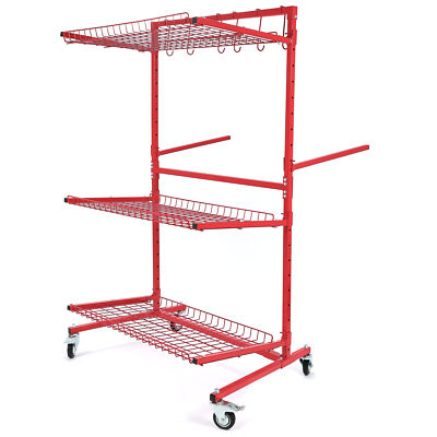 3-SHELF PARTS CART MOBILE AUTOBODY PARTS STORAGE RACKPARTS AUTO PAINT ...