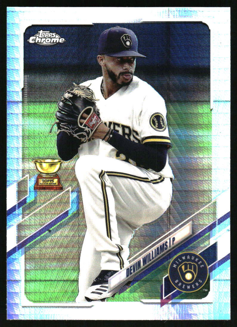 2021 Topps Chrome #98 Devin Williams Rookie Cup Prism Refractor Brewers ...
