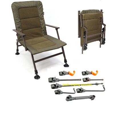 Fishing Chair & Arm Pack Rod Rest Long Arm Brolly Pole Rest Fishing Set ...