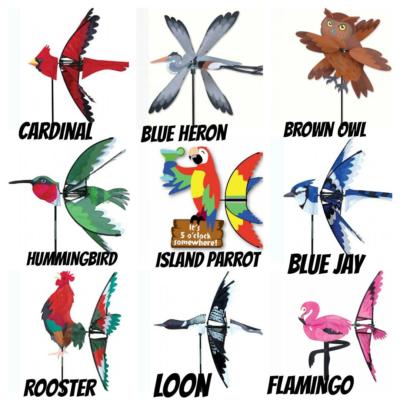 BIRD WIND SPINNER PREMIER DESIGNS CARDINAL, FLAMINGO, PARROT, ETC YOUR ...