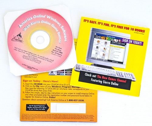RARE Version 3.0 America Online Collectible, Install Disc Vintage AOL ...