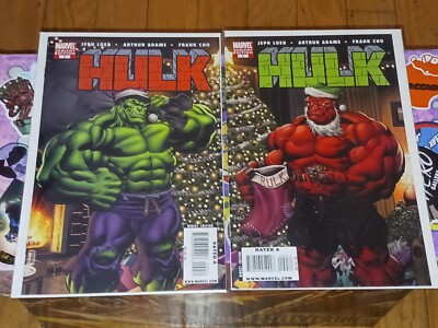 Hulk #9 A & B Marvel Comics 2009 Connecting Christmas Variant Cover Set ...