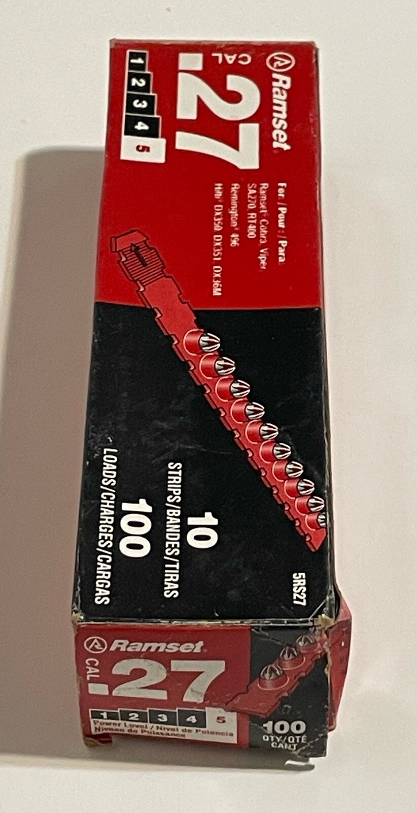 Ramset Red Head 5RS27 Red Powder Level 5 Strip .27 cal. load (10 - 100 ...